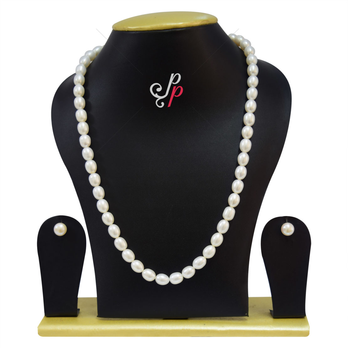 Single Line Graded Pink Pearl Set in Shiny Oval Pink Pearls