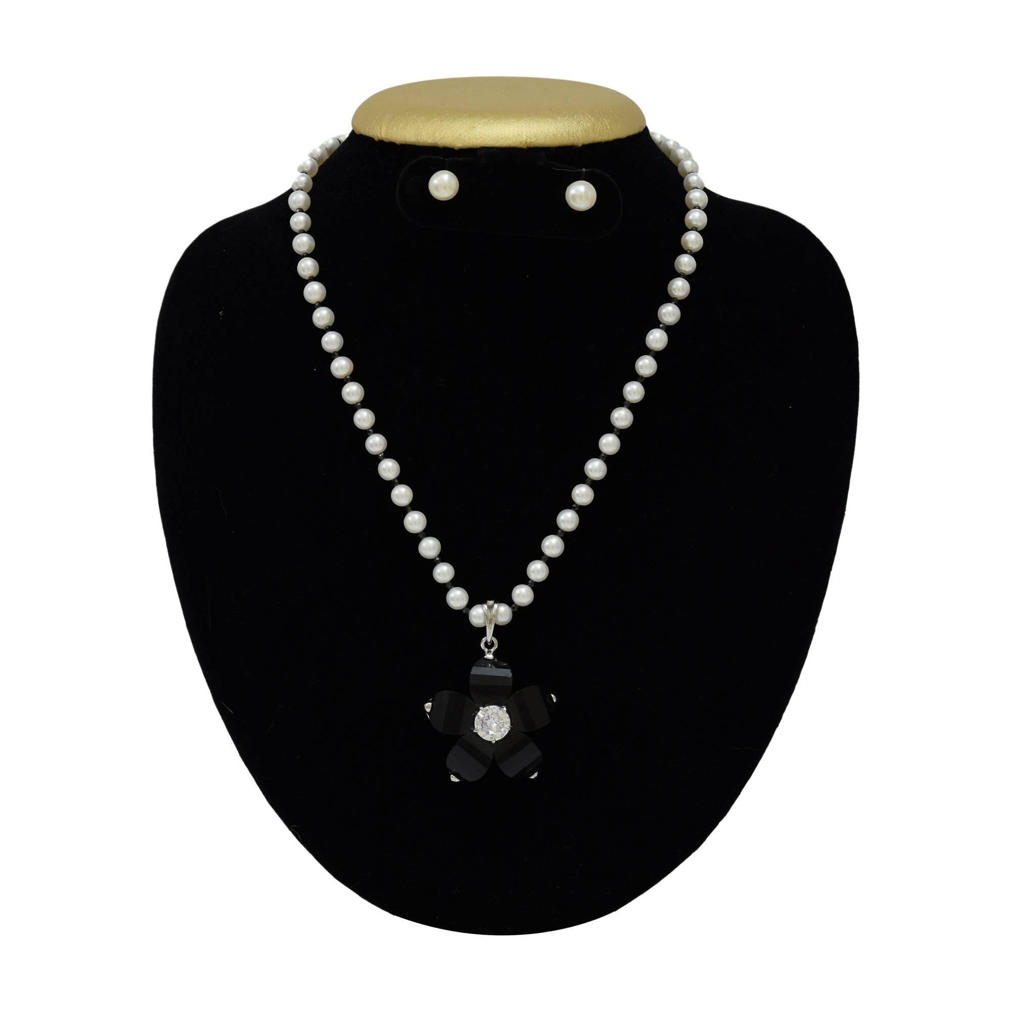 Pearl set in different and beautiful triangle shaped pendant