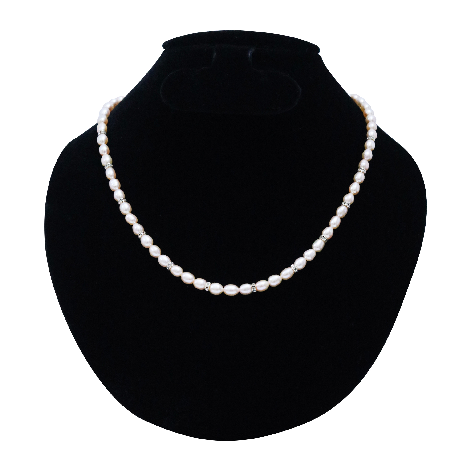 Lovely 5mm Original Oval Pink Pearls 17Inch Necklace - Pure Pearls